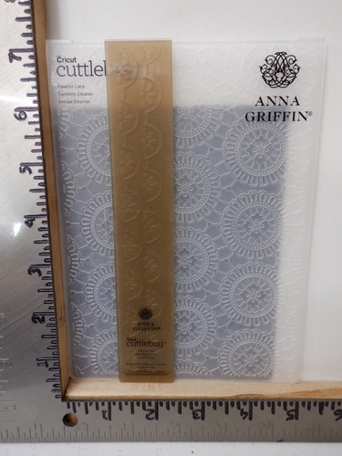 CUTTLEBUG ANNA GRIFFIN ELEANOR LACE 5X7 EMBOSSING FOLDER SET EUC A32339 ...