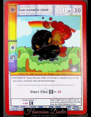 MetaZoo - Kuromi's Cryptid Carnival - Chibi Rainbow Crow - Reverse Holo ...