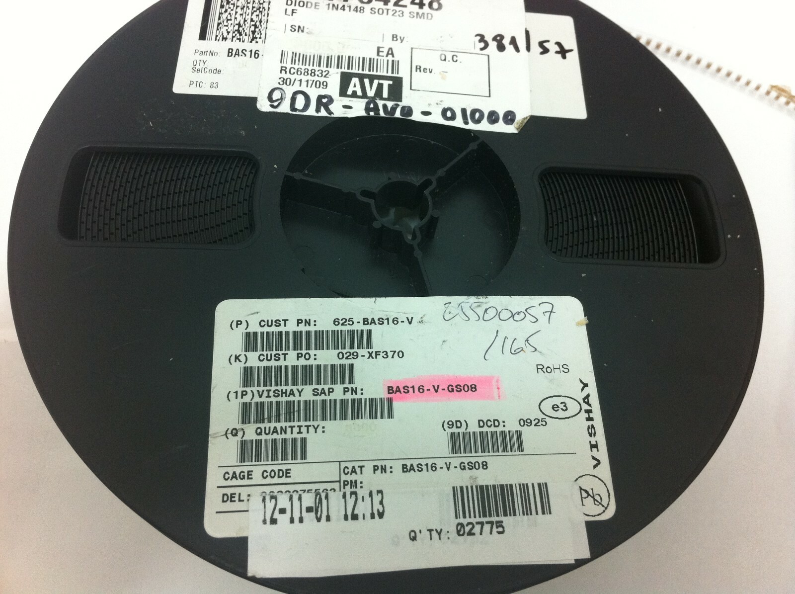 BAS16-V-GS08 - VISHAY - 2775 pcs - Rectifier Diode 75V 0.3A 6ns 3-Pin ...