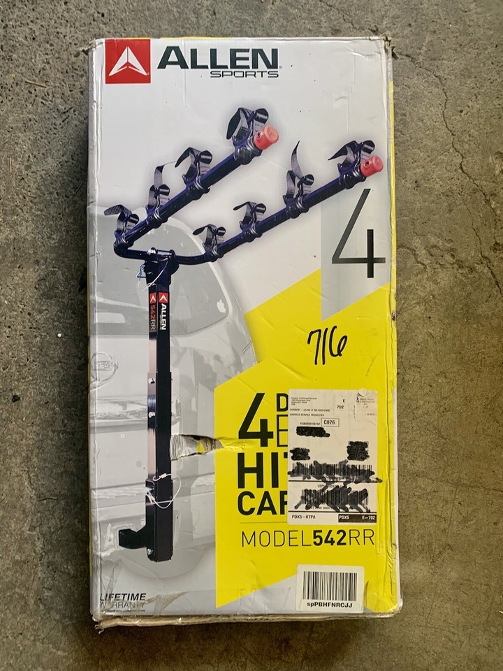 Allen Sports 542RR-R 4 2in Receiver Bike Hitch Mount Rack - Black 4”x ...