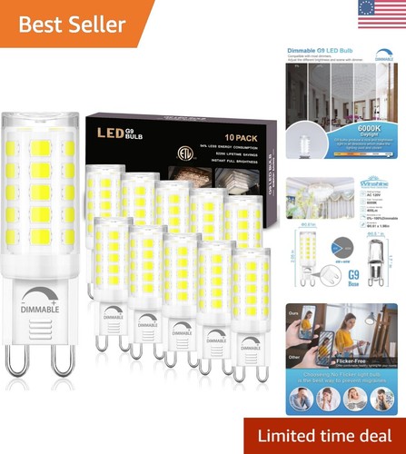 10-Pack G9 LED Bulbs 6000K Daylight, Dimmable & Flicker Free for ...