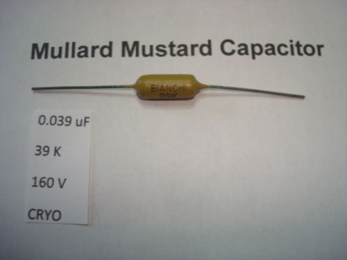MULLARD MUSTARD CAPACITOR. 0.039uF 39K 160V 10% *1PC* HIFI. CRYOTREATED ...