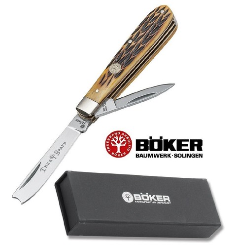 Boker Tree Brand Pocket Knife one arm Razor Jack brown Bone Handle | eBay