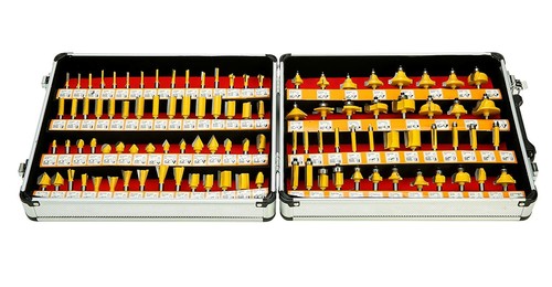 100Pcs Tungsten Carbide Tip Router Bits Set 1/4" Shank Woodworking ...