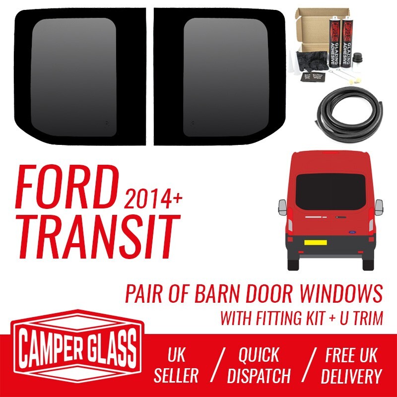 Pair of Ford Transit (2014-Current) Barn Door Windows with Fitting Kit ...