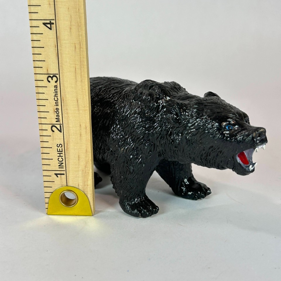 Vintage AAA Black Bear Figurine Roaring 5" PVC Toy Wild Animal Figure ...