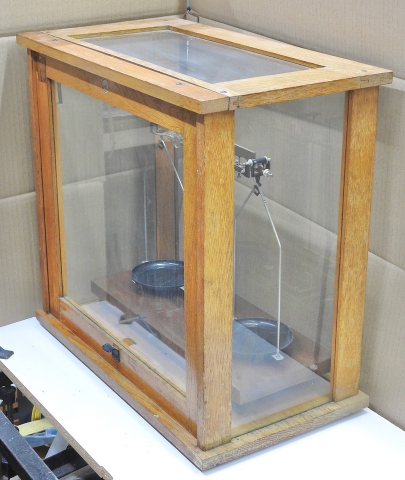 Chemical Balance in Glass Case, with Weights - ex Open University | eBay UK