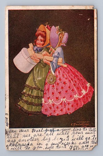 Shopping Girl "Tuesday" Antique Charles Twelvetrees Postcard UDB 1907 ...