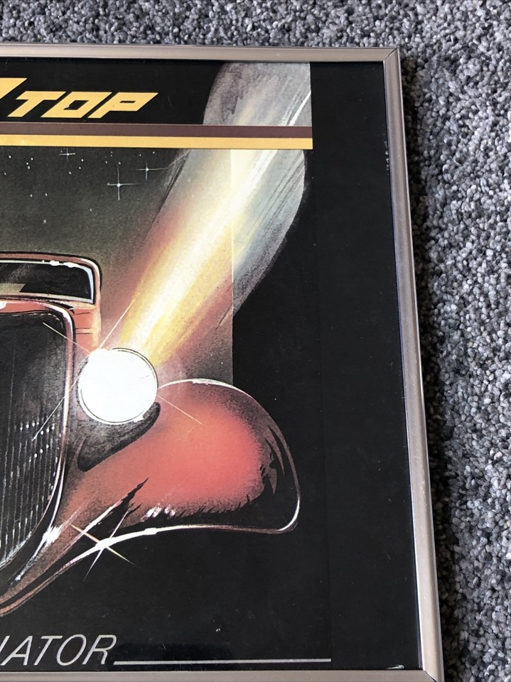 ZZ TOP Eliminator Album Cover Carnival Game Prize -Glass Framed - 1982 ...