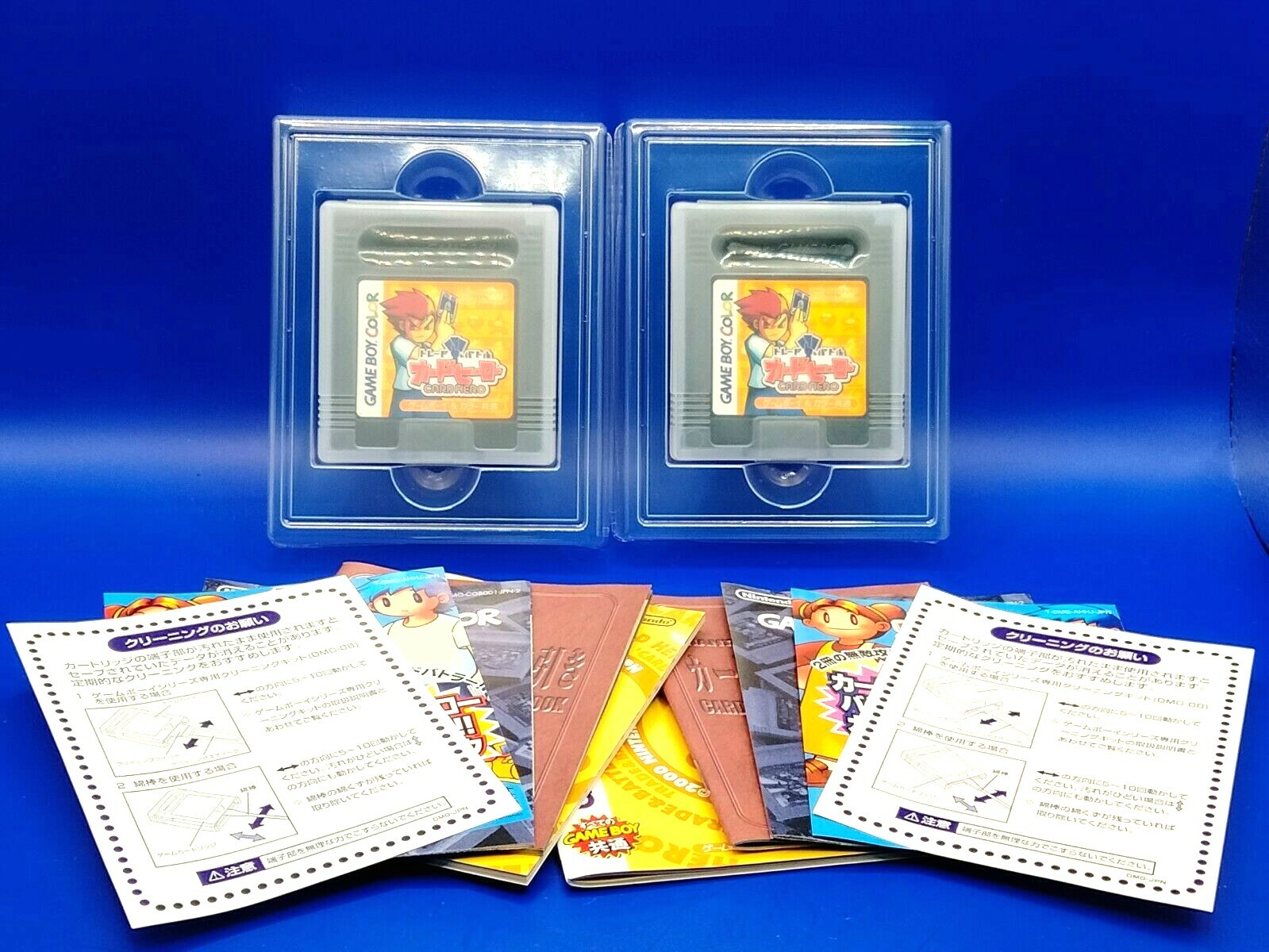 Lot 2 game boy Color trade battle card hero boxed Japan GBC game 2set ...