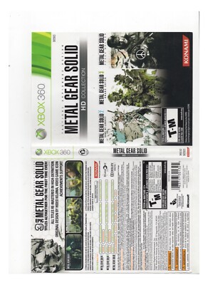 Metal Gear Solid HD Collection Xbox 360 ARTWORK ONLY Authentic | eBay