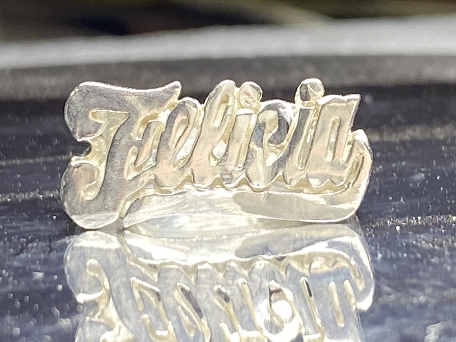 New Handcraft 925 Solid Sterling Silver Ring band with FELICIA NAME ...