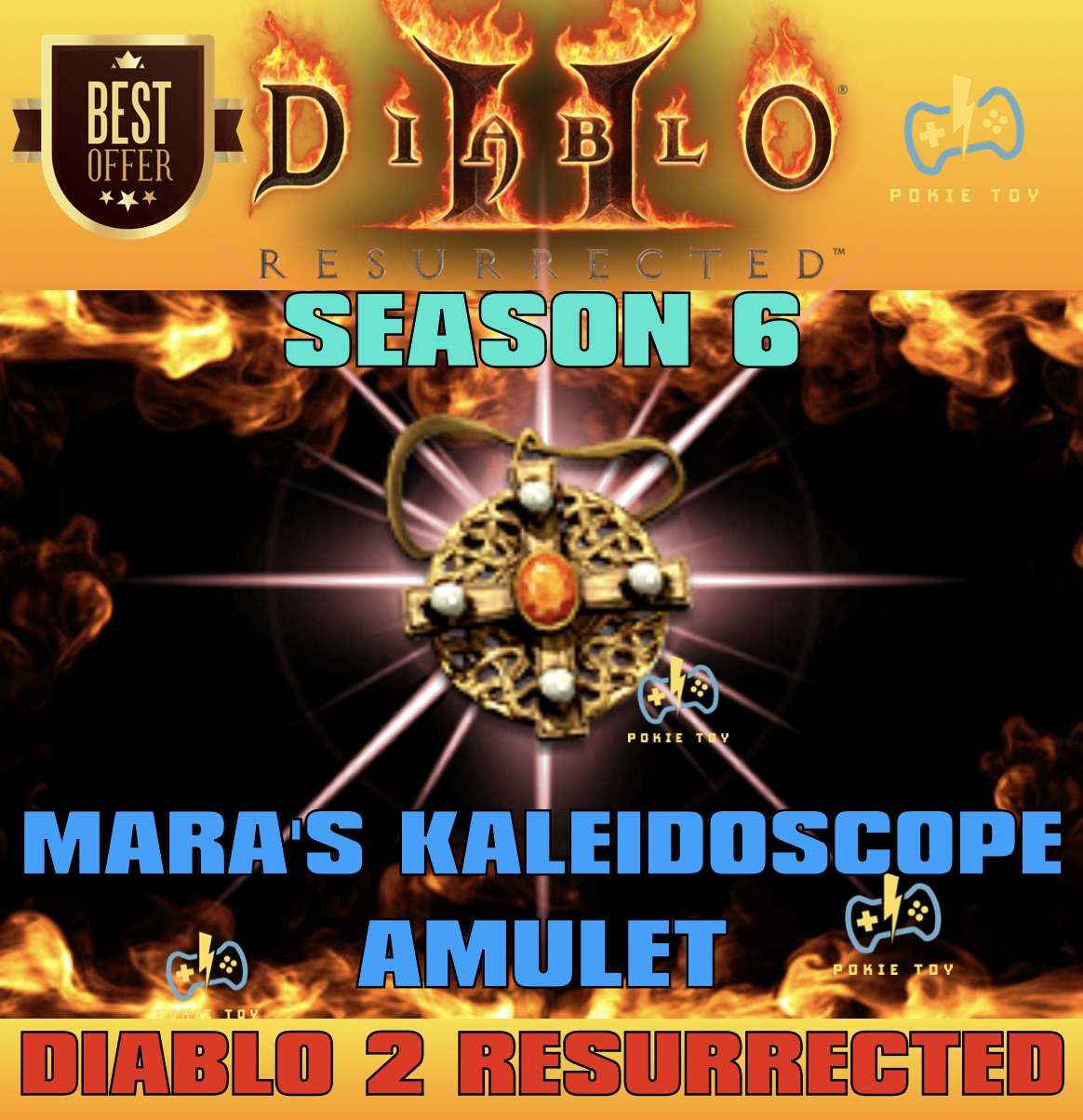 DIABLO 2 RESURRECTED🔥SEASON 6🔥Mara's Kaleidoscope Amulet🔥D2R LADDER | eBay