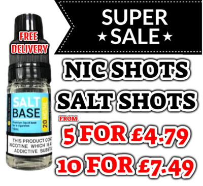 Nicotine Shots Nic Shot Salts 10ml 18mg 20mg E Liquid Ice Vape Juice 70 ...