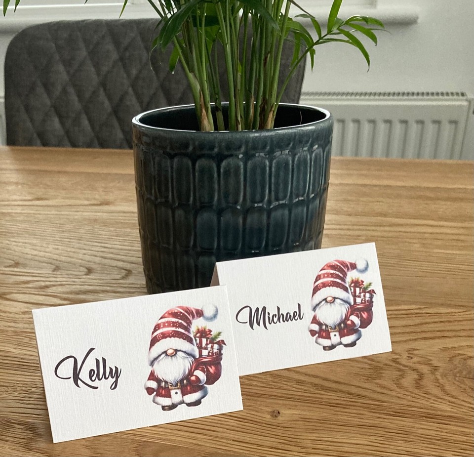 Gonk Santa Christmas place cards (large) 90mm x 60mm folded ...