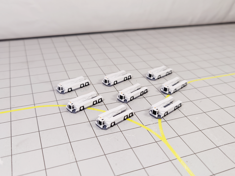 AIRCRAFT PUSHBACK TUGS (8x Twin Axle) Airport GSE White Models 1:400 ...