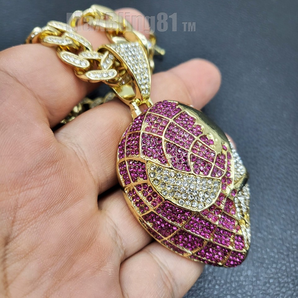 HIP HOP VENOM CARTOON PENDANT & 20" ICED CUBIC ZIRCONIA CUBAN CHAIN ...