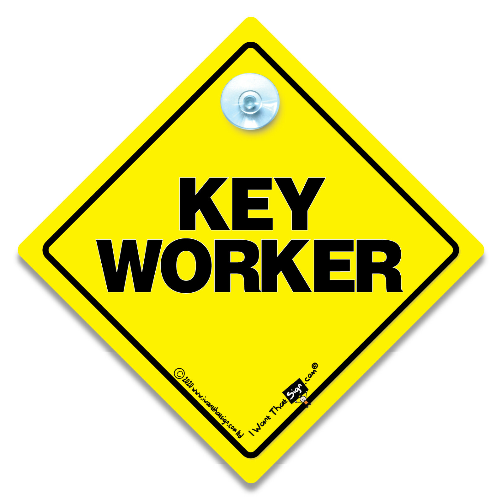 Keyworker Car Sign Keyworker Sign Suction Cup Car Sign for Keyworkers ...