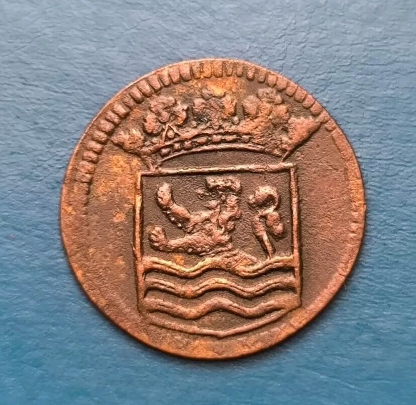 1736 Dutch Netherlands Colonial Voc Duit New York Penny Zeeland Coin ...