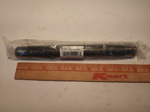 Black THREDED STEEL PIPE NIPPLE 302 12 X 8 501070 1/2" X 8" | eBay