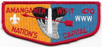 S8b Amangamek-Wipit Lodge 470 Plastic Back Brotherhood Flap Boy Scout ...