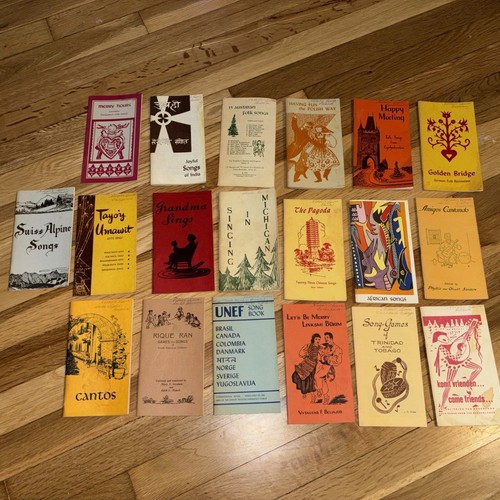 Lot Of 20 Folk Song Books Vintage Sheet Music Piano Around The World ...
