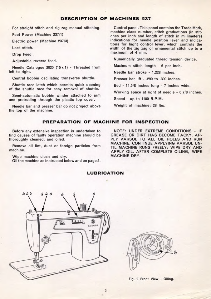 Singer 237 Class Machine Service Manual: 36 Pages Coil Bound | eBay