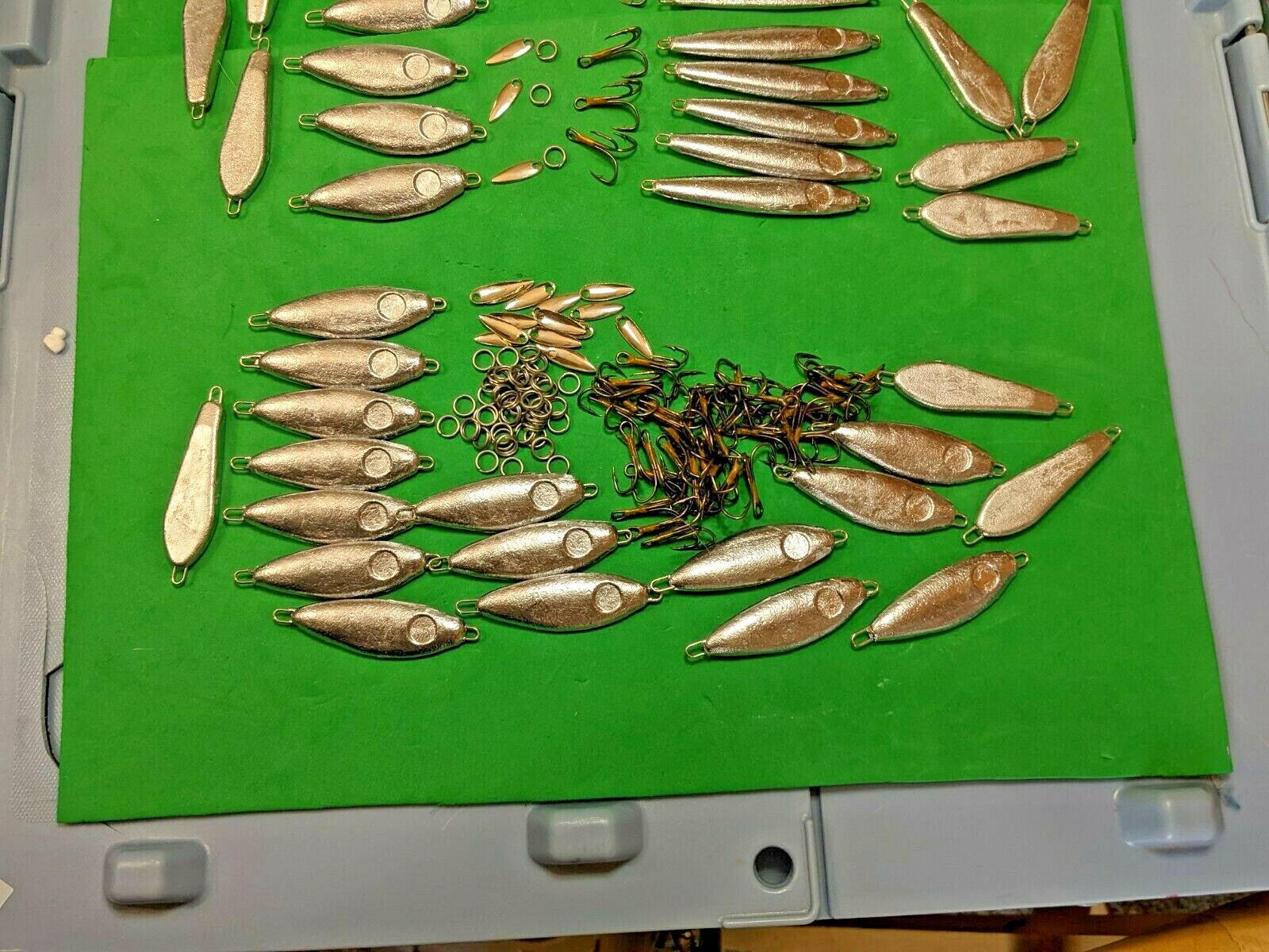 50 -3/4 oz SHAD SLAB MINNOW FISHING JIGGING LURE CASTING LEAD SPOONS ...