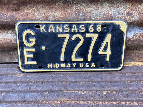 1968 Kansas License Plate Vintage Metal License Plate Auto Tag KS | eBay