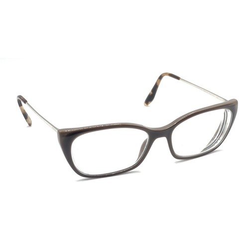 Prada VPR 14X 03C-1O1 Brown Tan Metal Cat Eye Eyeglasses Frames 54-16 ...