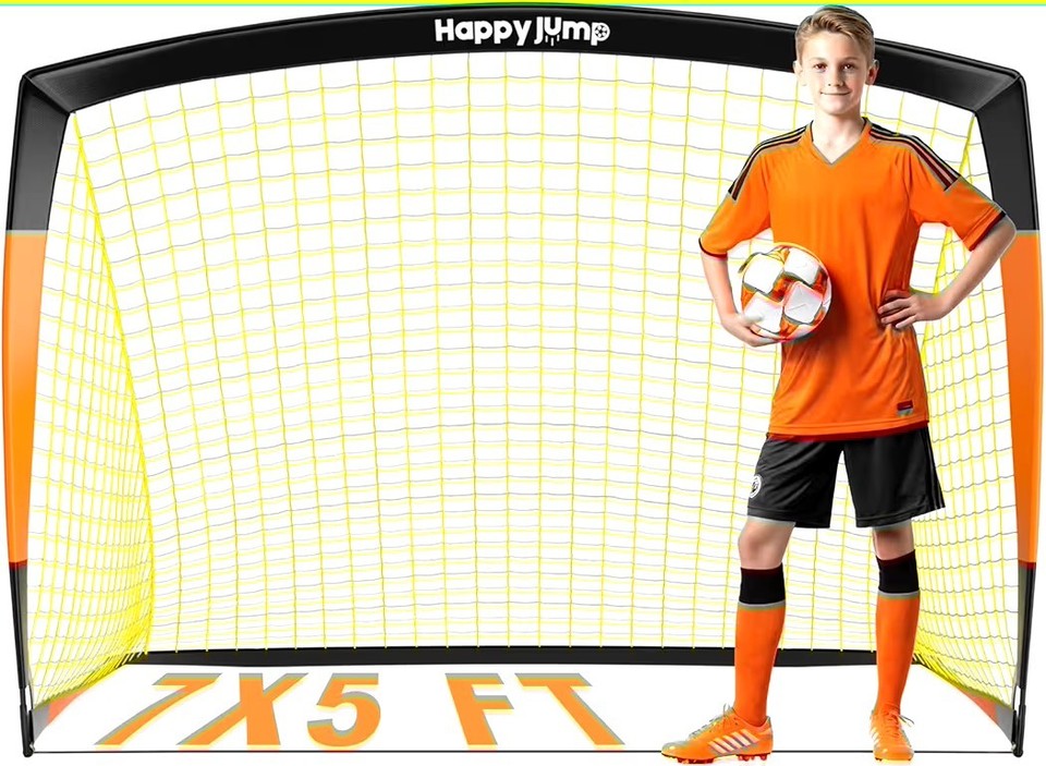 Happy Jump Pop-Up Football Goal, 7ft x 5ft, Portable, Outdoor | eBay UK