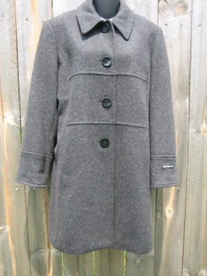 CHARLES KLEIN GRAY WOOL COAT .SIZE 8 | eBay