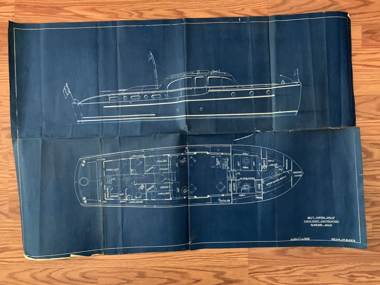 NOS 1930s? Chris Craft Blueprint For 48’ Motor Yacht Drawn Algonac MI ...