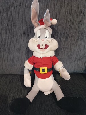 Vintage Bugs Bunny Looney Tunes Christmas Santa Plush Toy Rabbit | eBay ...