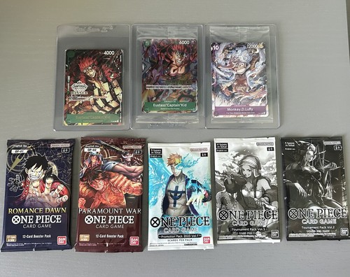 One Piece Sealed NM Lot 5 Packs & 3 Cards Romance Dawn Paramount War ...