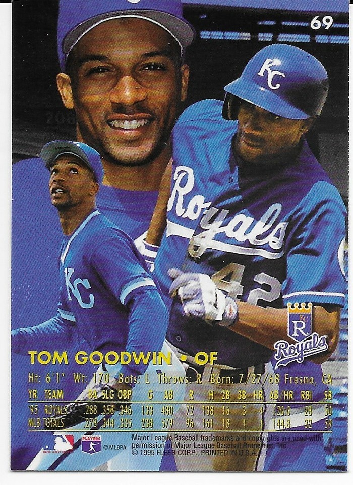 1996 Ultra Baseball Card #69 Tom Goodwin | eBay