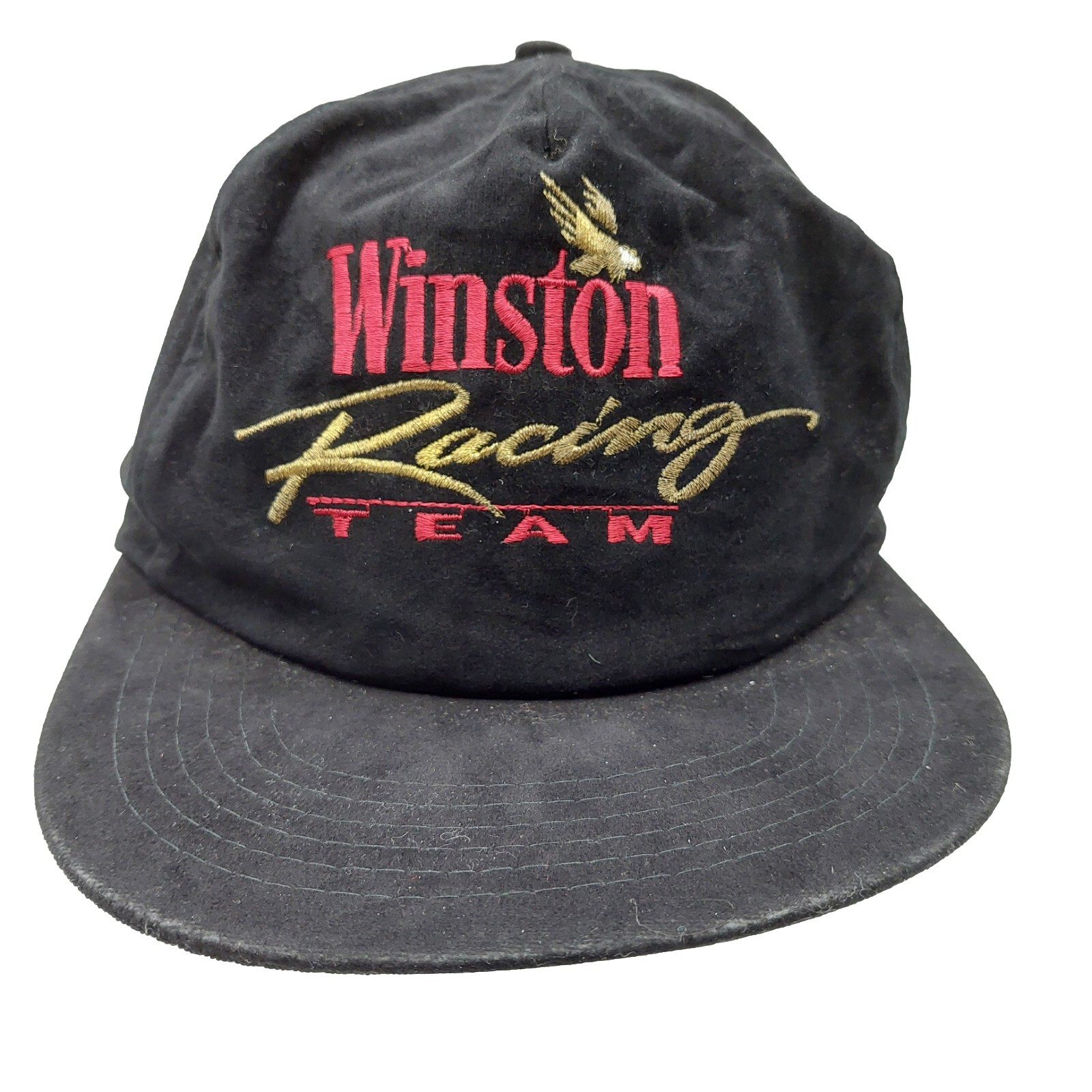 Winston Racing Team Black Red Gold Velvet Snapback Hat vintage | eBay