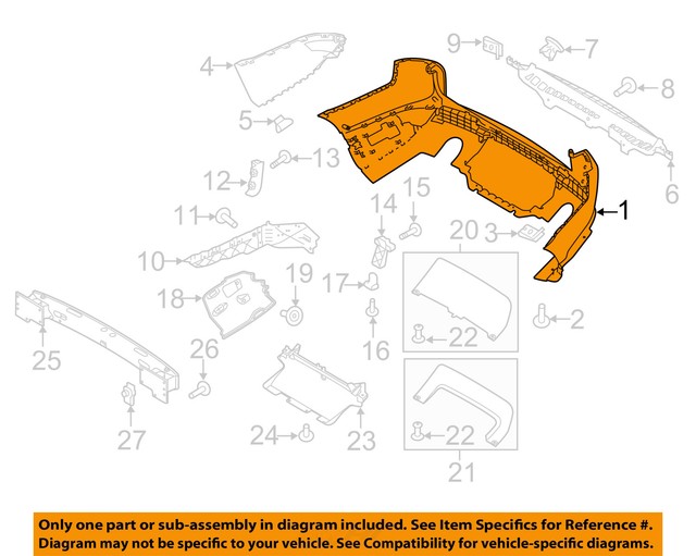 2014 2015 2016 Land Rover Range L494 Rear Bumper Cover OEM Sport 14 15 ...