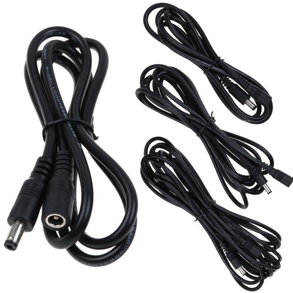 1M-10M 12V DC POWER EXTENSION CABLE 5.5 x 2.1mm for CCTV CAMERA / LED ...