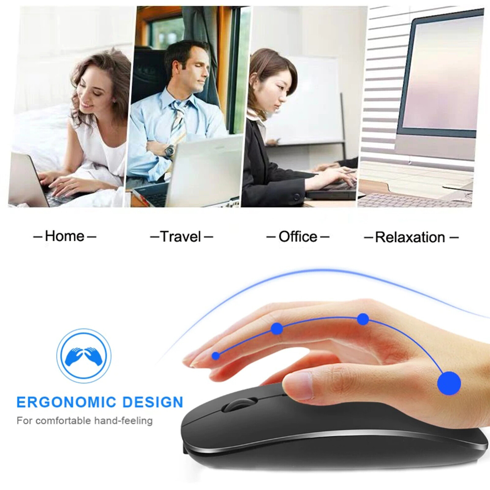 Universal Wireless Bluetooth Mouse For MacBook Air Pro iPad iMac PC ...