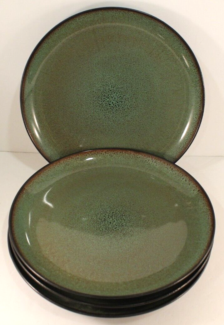 Home Trends RAVE Green Dinner Plates * Set of 4 * Glossy 10 1/2" V ...