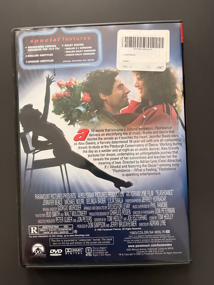 FLASHDANCE movie widescreen collection DVD (Jennifer Beals) 2002 ...