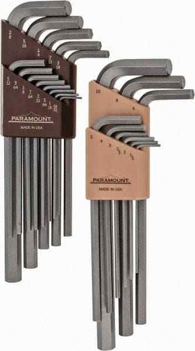 Paramount Inch & Metric Steel 22 Piece Hex Key Set with L Handles ...