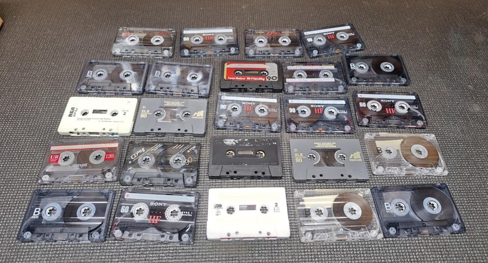 Lot of 24 USED Audio Blank Cassette Tapes Various Memorex Maxell Sony ...