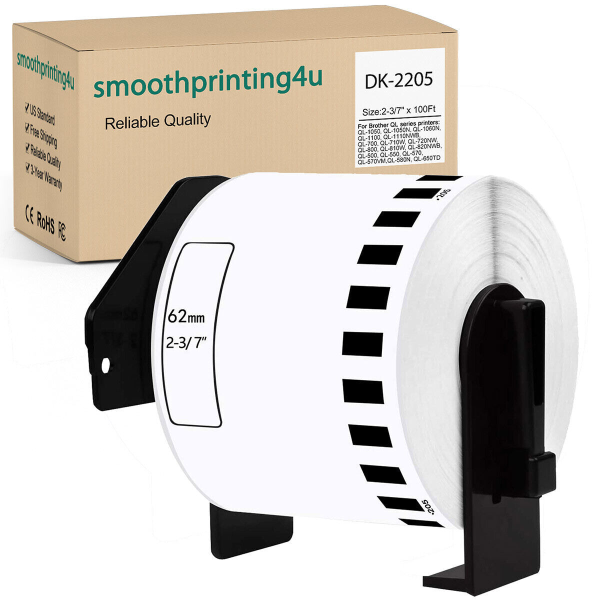 Compatible Brother DK-11201 DK-11202 DK-22205 White Label for QL-570 QL ...