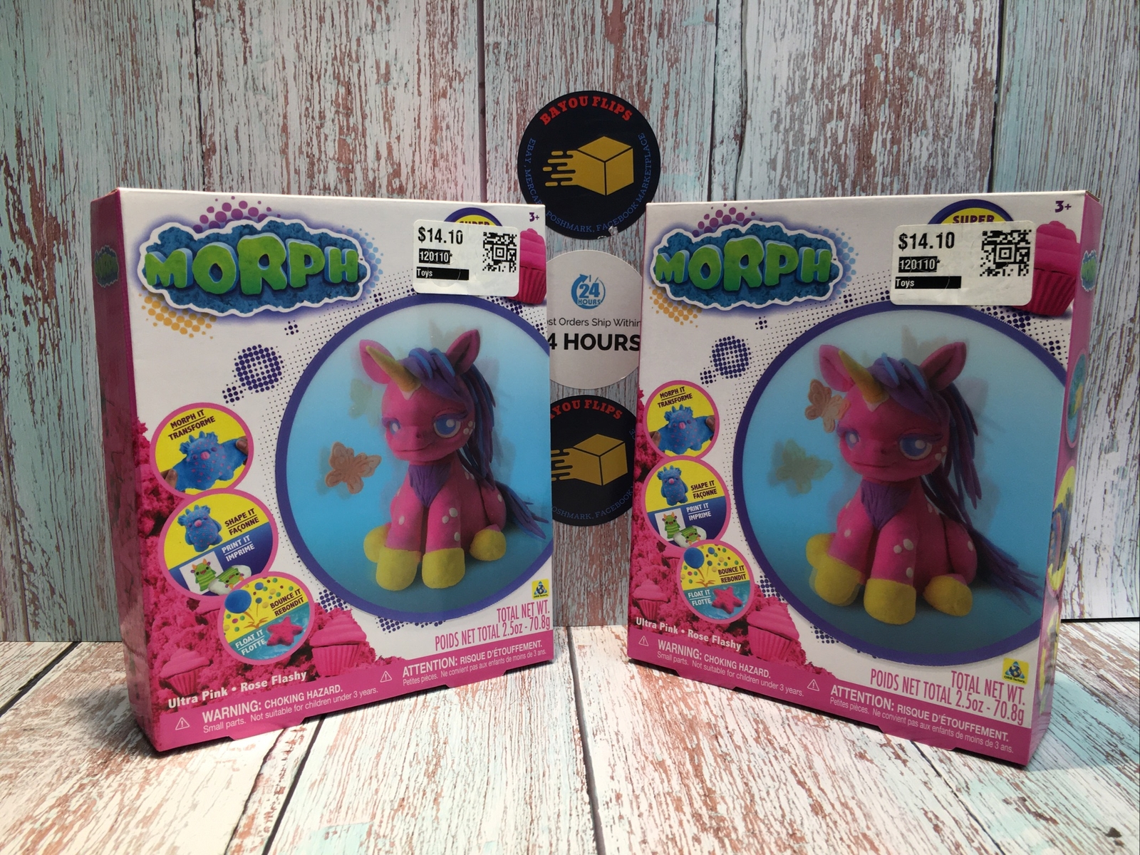 2 NEW Morph Molding Dough Ultra Pink Super Lightweight Foam Clay Never ...