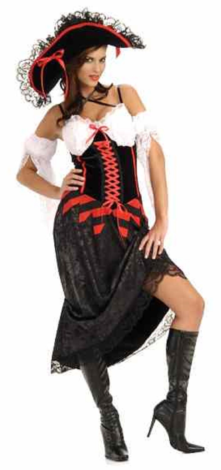 Queen Of The Sea Pirate Caribbean Fancy Dress Up Halloween Sexy Adult