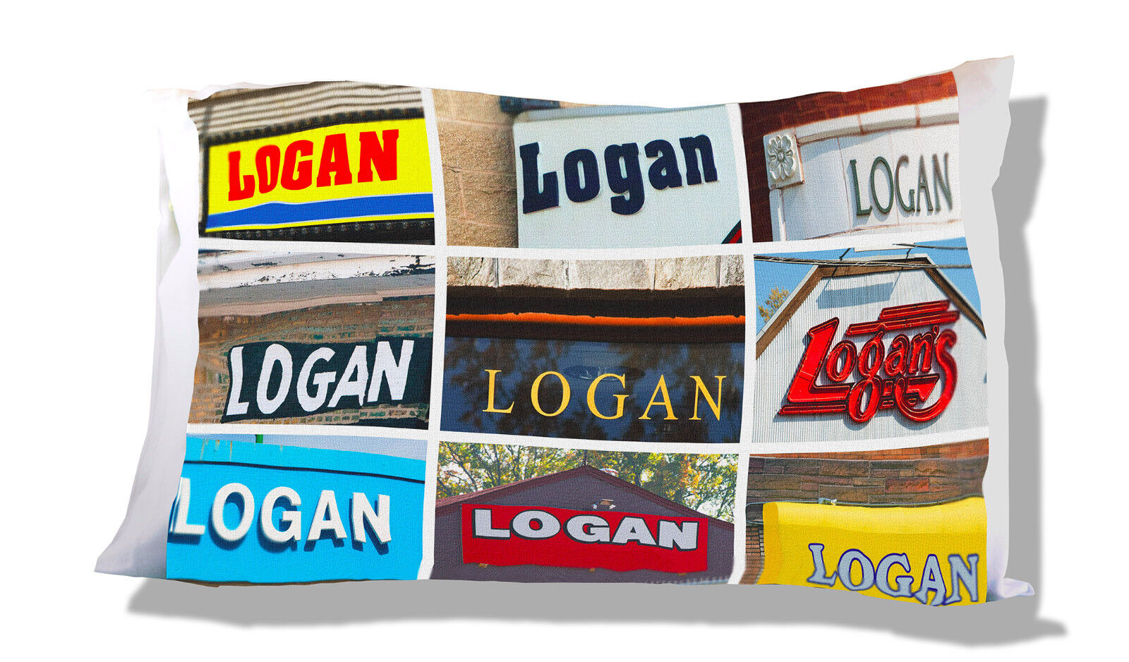 LOGAN Personalized Pillowcase featuring the name in photos of signs | eBay