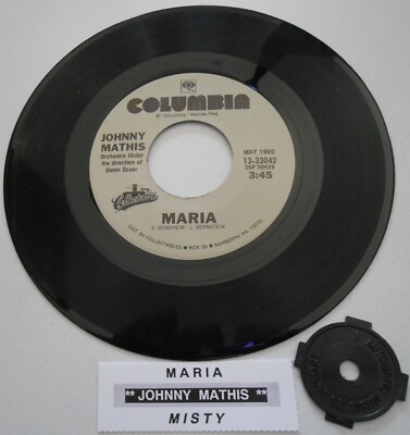JOHNNY MATHIS Maria & Misty 7" 45 rpm vinyl record NEW + juke box title ...