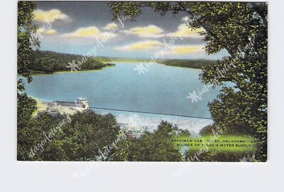 PPC Postcard OK Oklahoma Tulsa Spavinaw Dam Scenic View Info Card ...